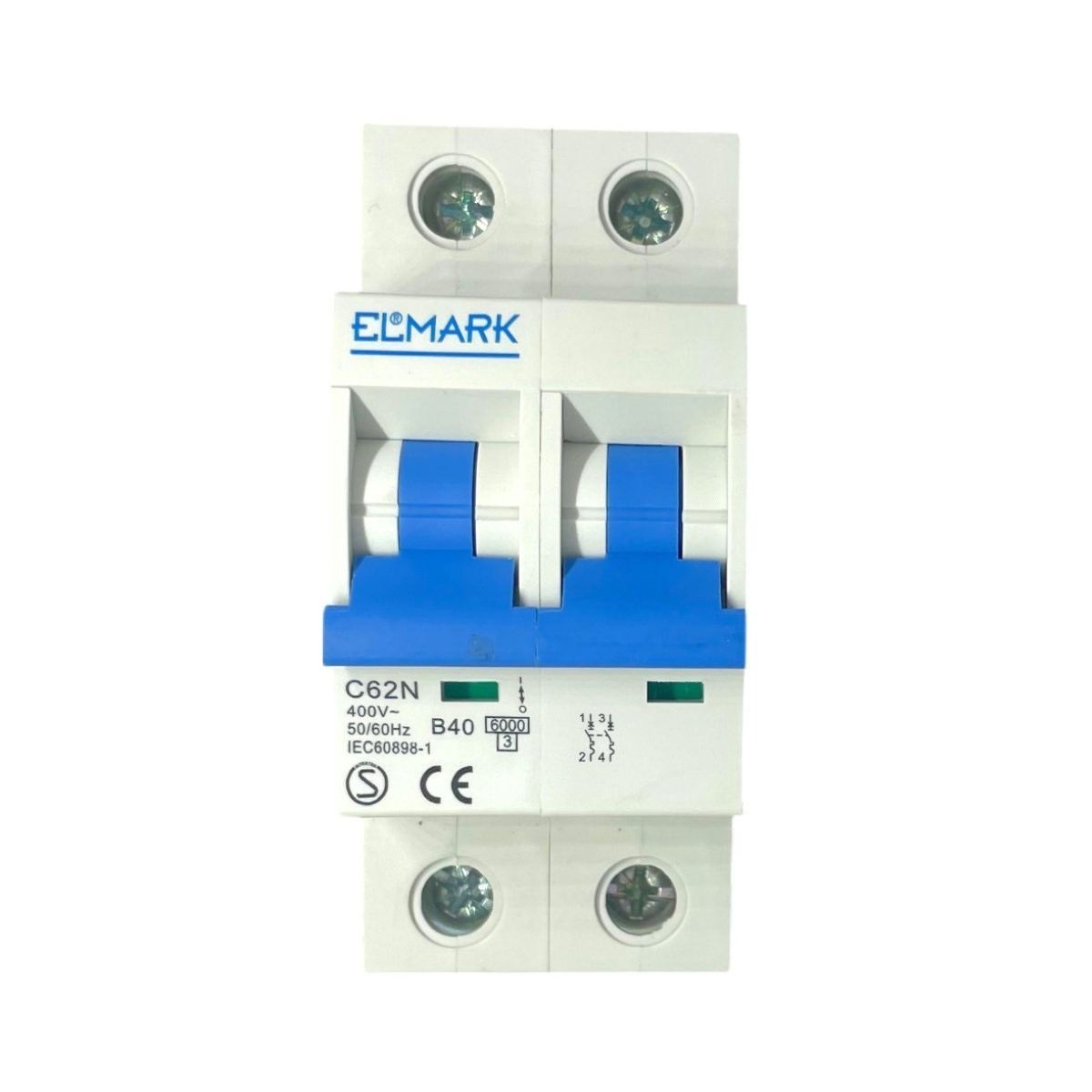 Magnetotermico 2 Moduli 2P 40A 6kA Curva C - Elmark