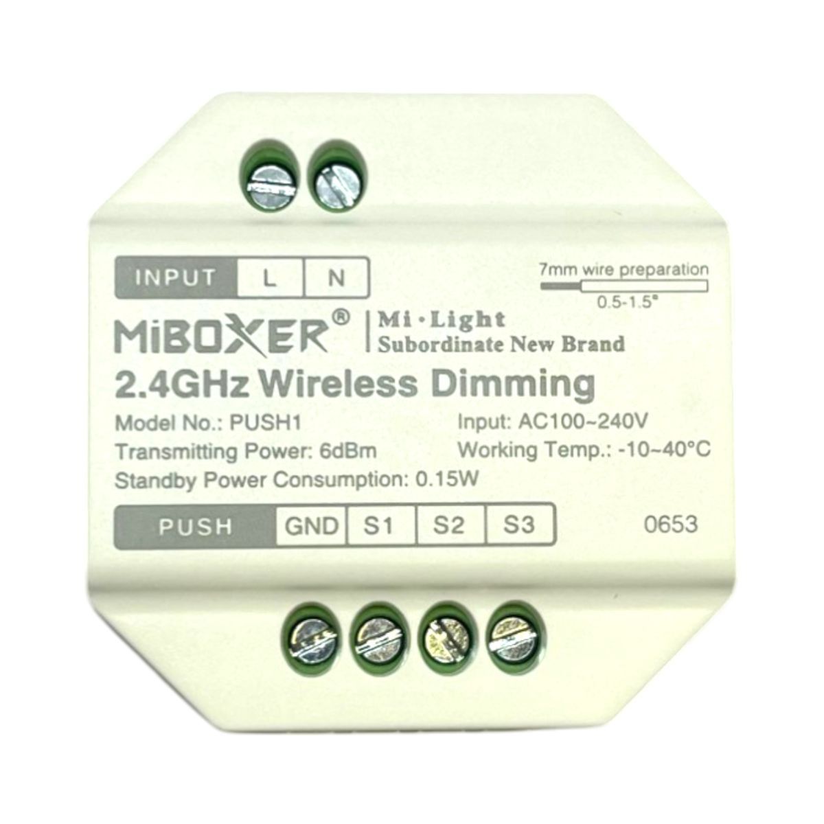 Controller LED Wireless Dimming 2.4GHz PUSH1 AC100-240V | MiBoxer